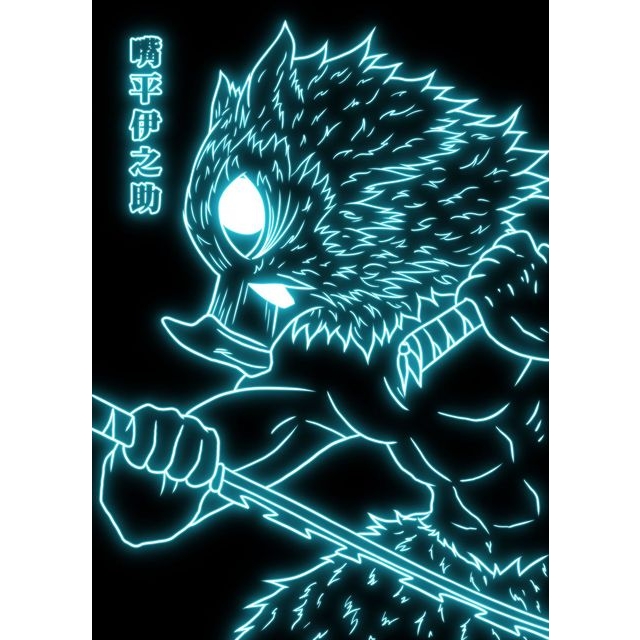 Toile Neon Demon Slayer - Inosuke - Manga-planet